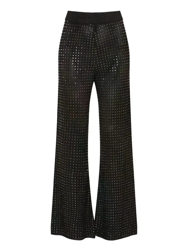 IZAAK AZANEI Crystal-embellished Flared Trousers - Black