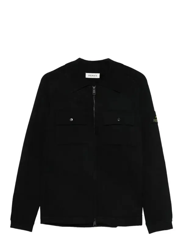 Premiata Zip-up Pocketed Cardigan - Black