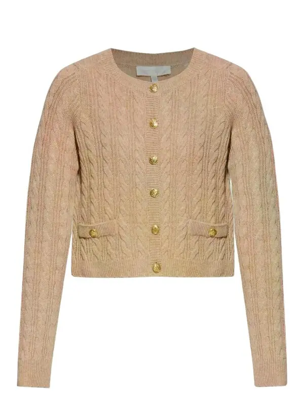 LoveShackFancy Cable-knit Button Cardigan - Neutrals