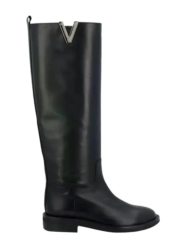 VIA ROMA 15 Santa Monica Knee-high Leather Boots - Black