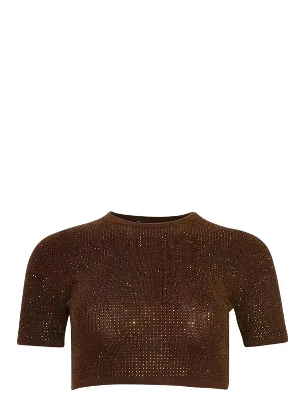 David Koma Cropped T-shirt - Brown