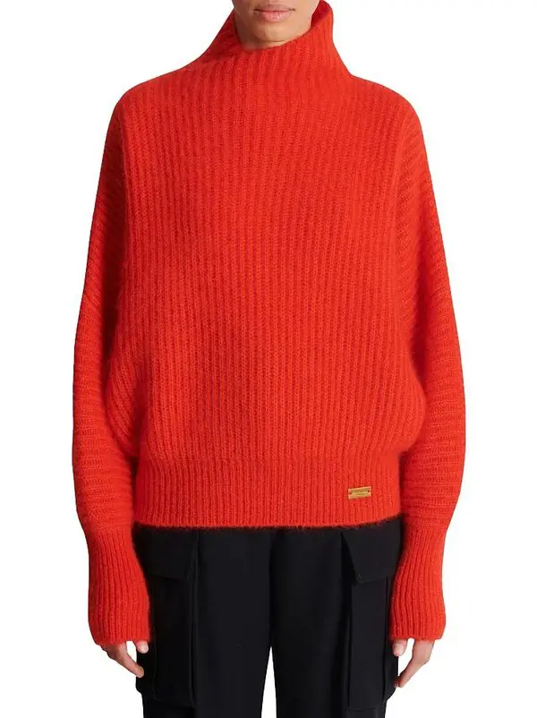 Balmain Mohair Blend Jumper With Collared Neckline - Red