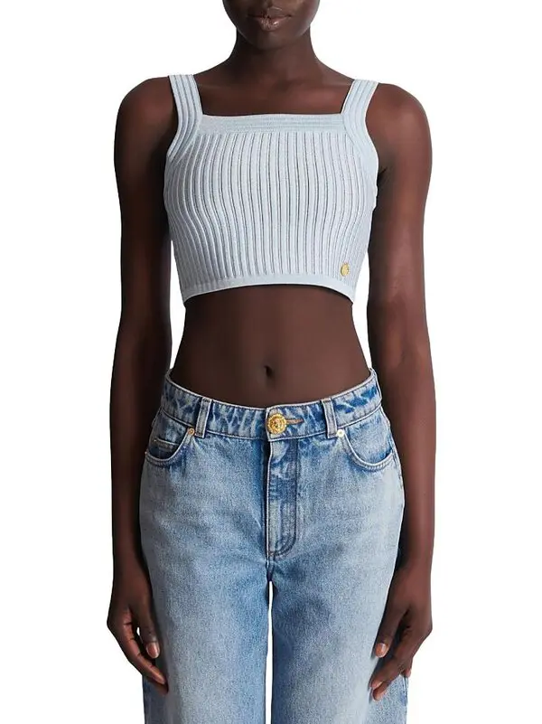 Balmain Textured Knit Top - Blue