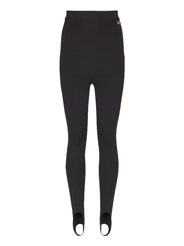 Balmain Jersey Stirrup Leggings - Black