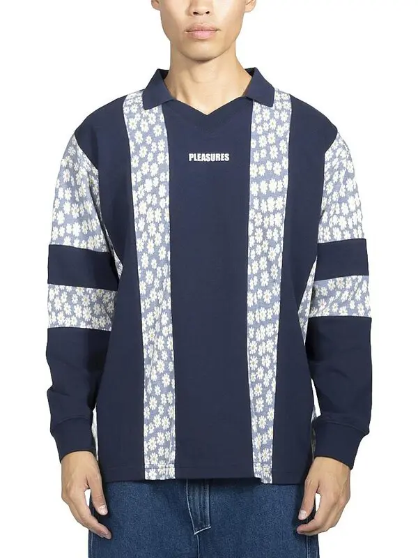 PLEASURES Sounds Rugby Polo Shirt - Navy
