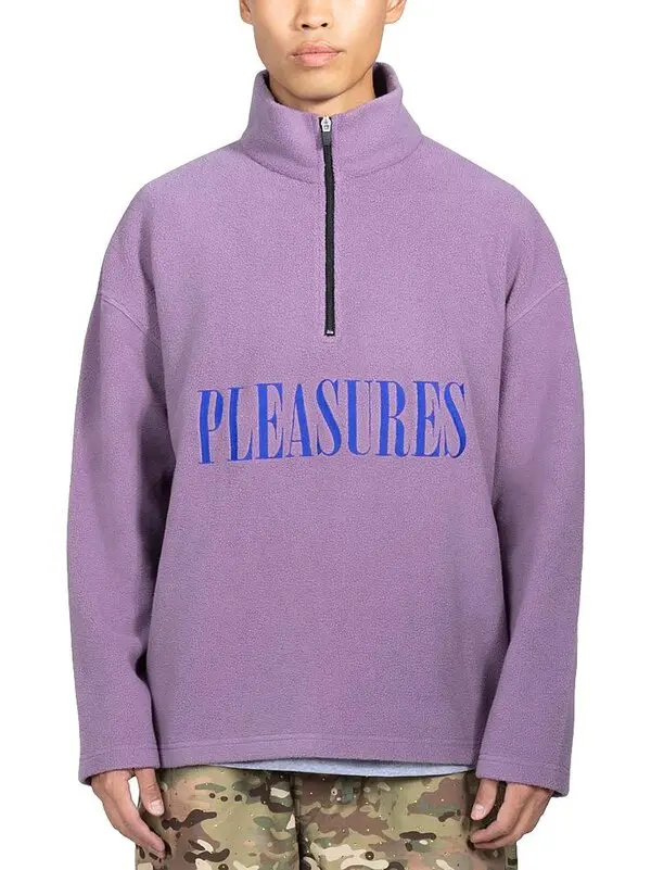 PLEASURES Onyx Half Zipper Polar Fleece Sweater - Lilac