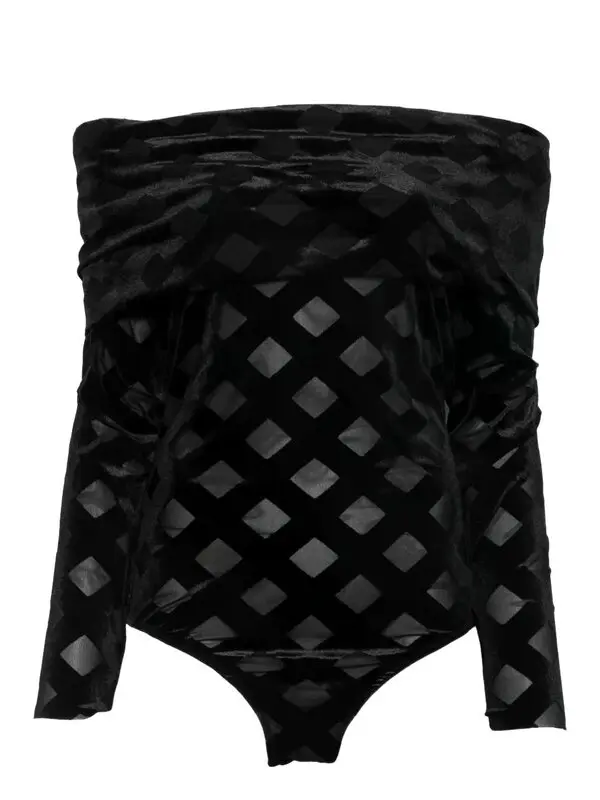ALESSANDRO LEGORA Off-shoulder Bodysuit - Black