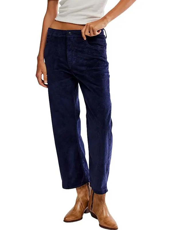 Free People High Rise Corduroy Jeans - Deep Seas