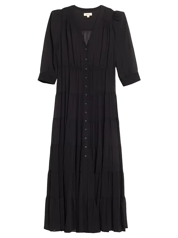 L'Agence Seraphina Tiered Maxi Dress - Black