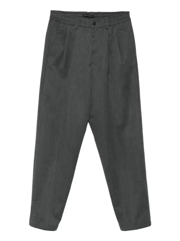 LOW BRAND Pleat-detail Tailored Trousers - Grey