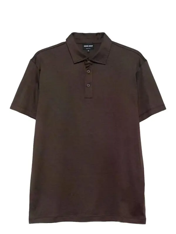Giorgio Armani Buttoned Polo Shirt - Brown