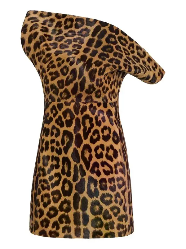 Khaite Off-shoulder Leopard Print Top - Brown