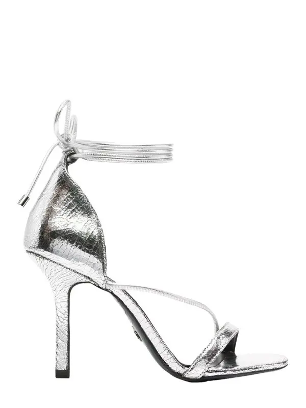 Patrizia Pepe 95mm Tie Sandals - Silver