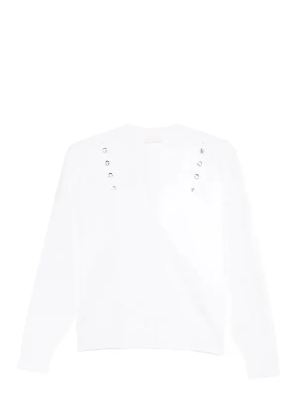 Liu Jo Embellished V-neck T-shirt - White
