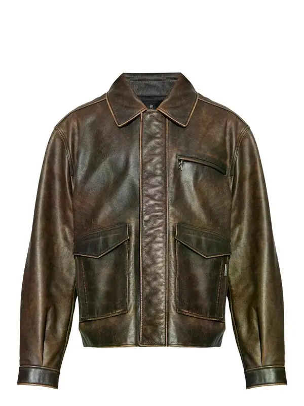 REPRESENT Pocket-zip Leather Jacket - Brown