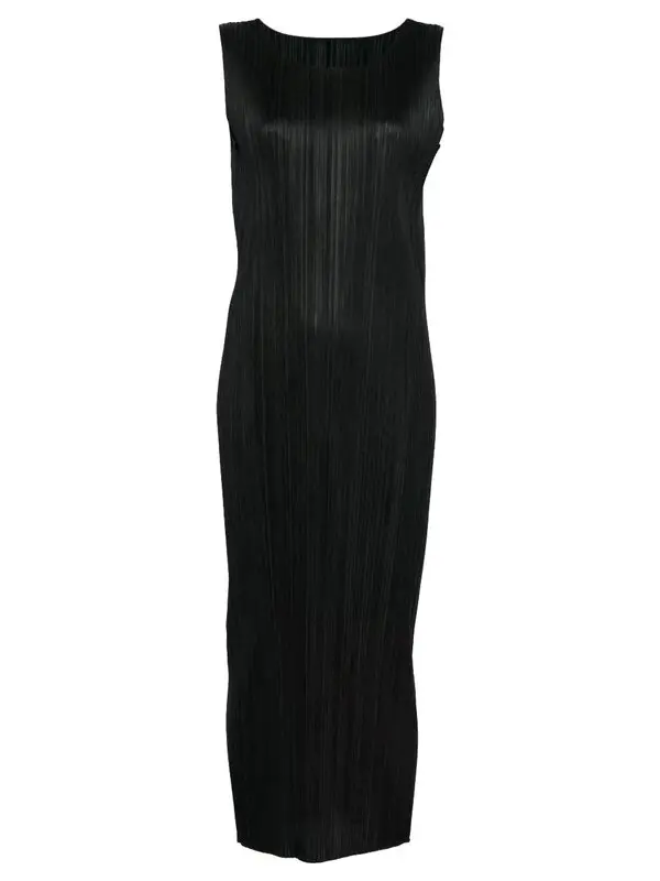 Issey Miyake Round-neck Sleeveless Dress - Black