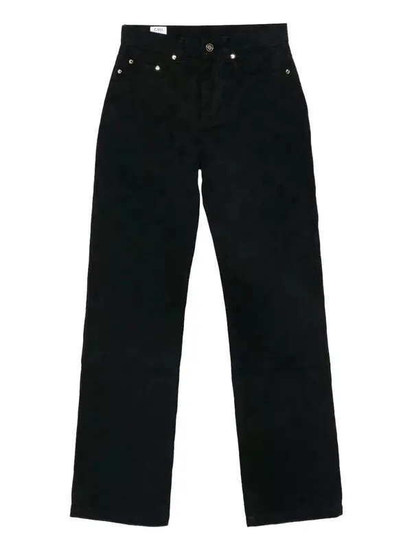Casablanca Monogram-print Straight Leg Jeans - Black