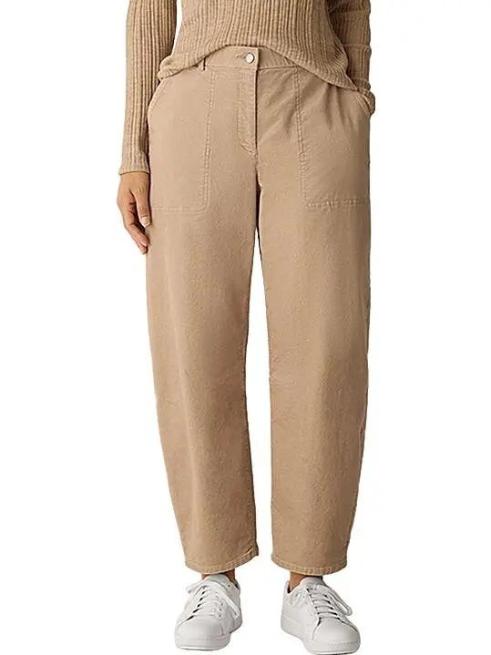 Eileen Fisher Ankle Barrel Pants - Biscuit
