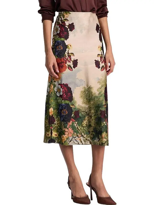 Alice + Olivia Maeve Slip Skirt - Forbidden Forest