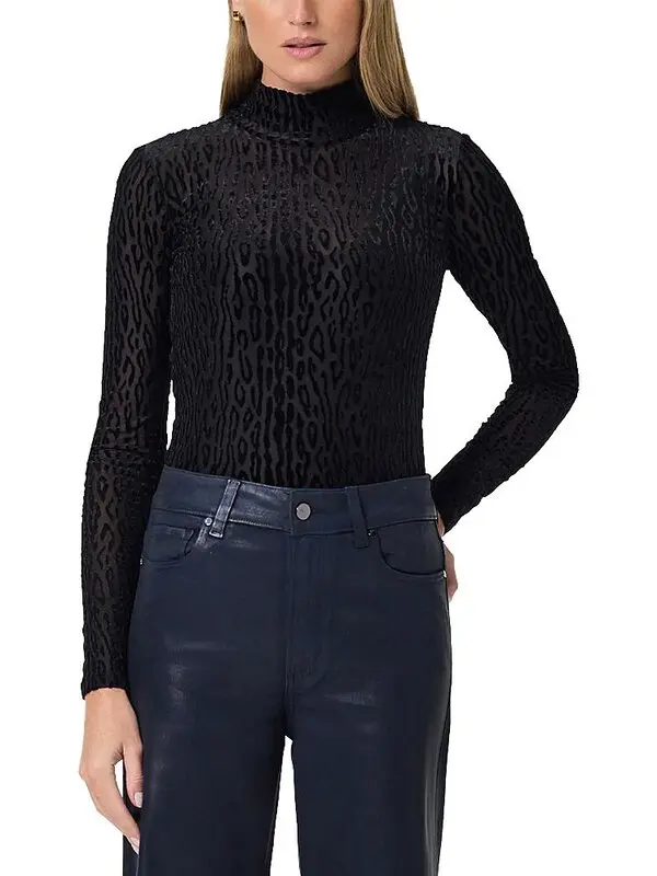 Paige Ursula Velvet Burnout Top - Black