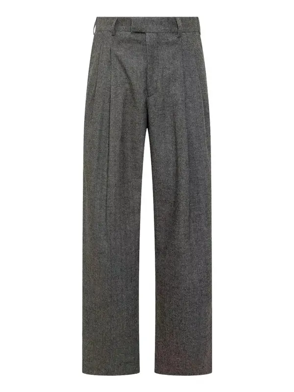 A PAPER KID Pleated Wool Trousers - Grey