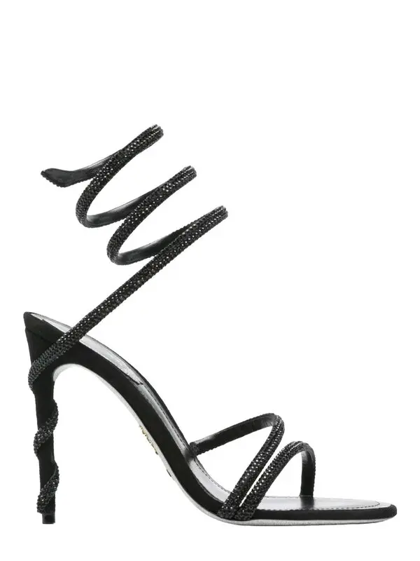 Rene Caovilla 110mm Margot Embellished Sandals - Black