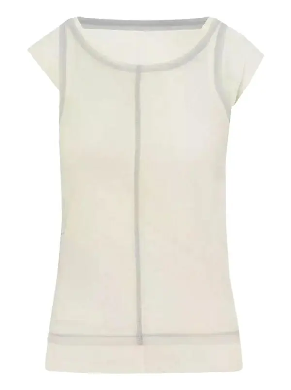 LA PISCINE Seam-detail T-shirt - White