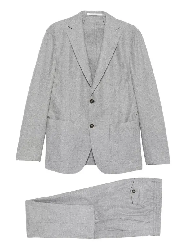 Eleventy Pleated-pocket Suit - Grey