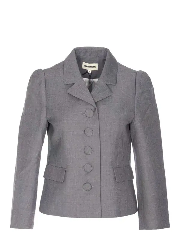 SHUSHU/TONG Lapel Button Jacket - Grey