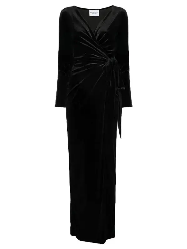 ALESSANDRO LEGORA Velvet Maxi Dress - Black