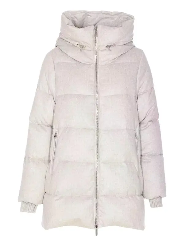 MOORER Padded-hooded Jacket - Neutrals