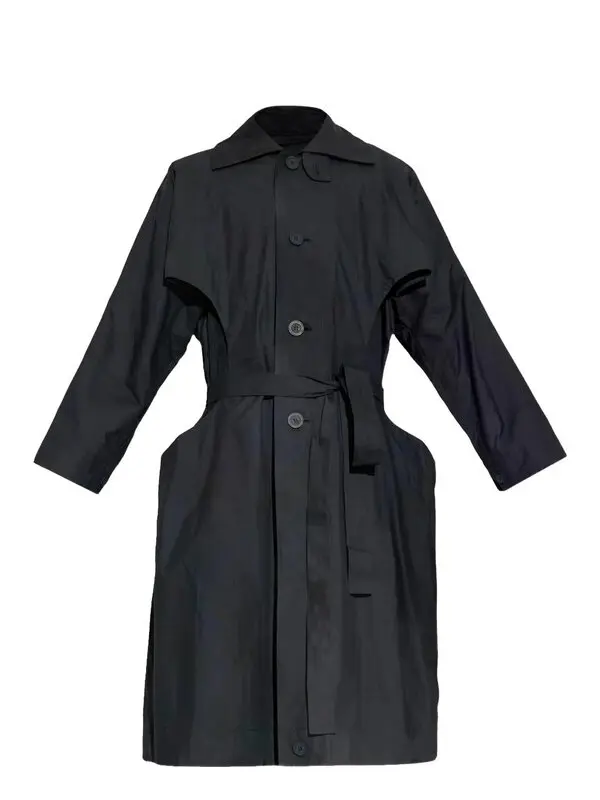 Issey Miyake Belted Buttoned Coat - Black