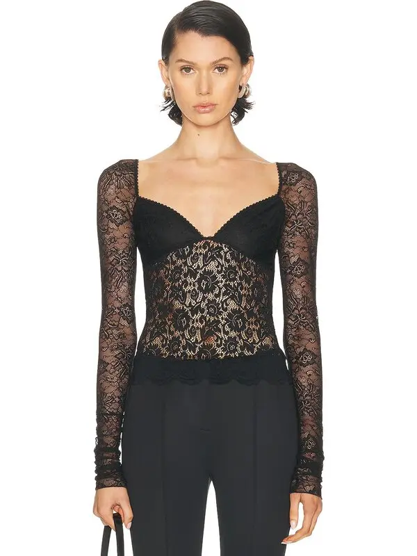 Blumarine Long Sleeve Top - Black
