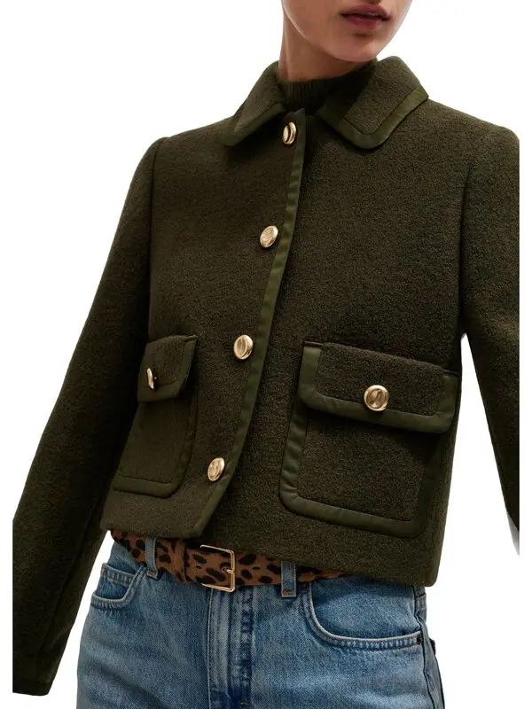 ME+EM Straight Cropped Jacket - Intense Olive