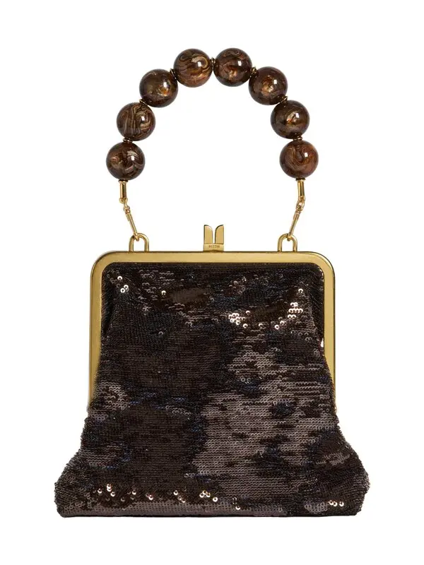 ME+EM Sequin Evening Bag - Chocolate
