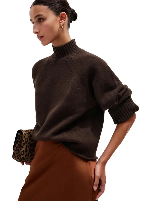 ME+EM Relaxed Luxe Jumper - Warm Chocolate