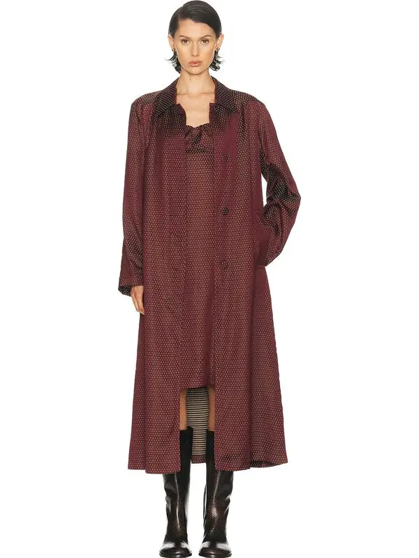 Dries Van Noten Raltonas Coat - Burgundy