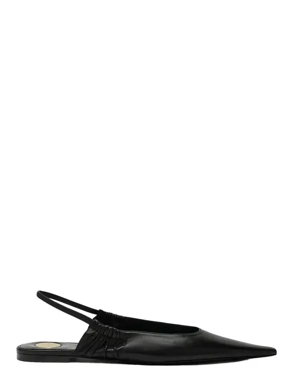 Saint Laurent Biarritz Ruched Ballet Flats - Black