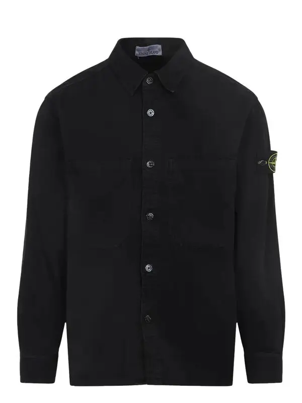 Stone Island Buttoned-pocket Shirt Jacket - Black