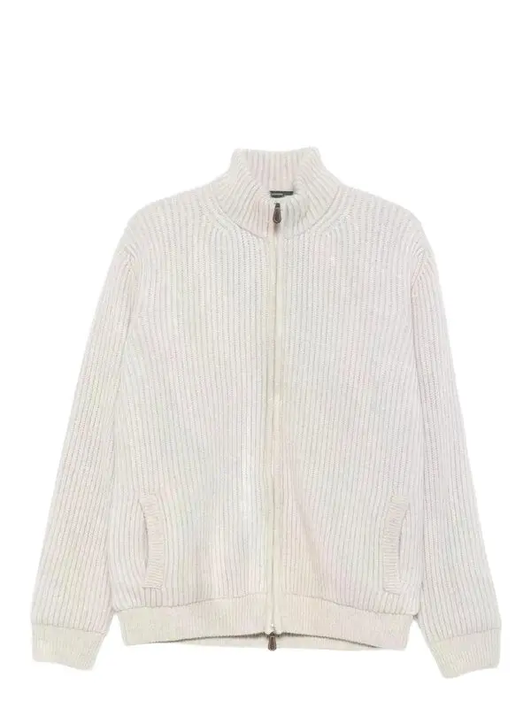 Fedeli Ribbed Knit Cardigan - Neutrals