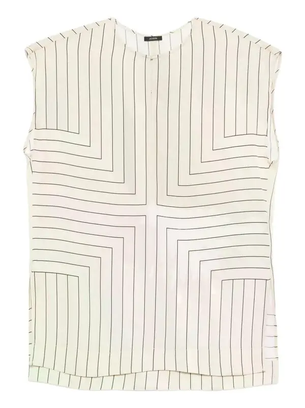 JOSEPH Geometric Striped Top - Neutrals