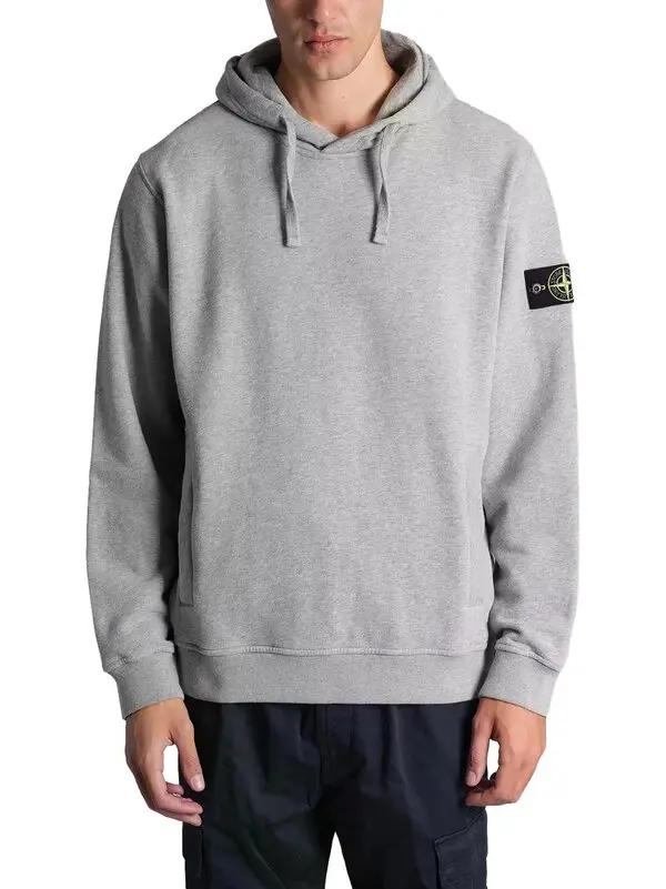 Stone Island Compass Badge Hoodie - Grey