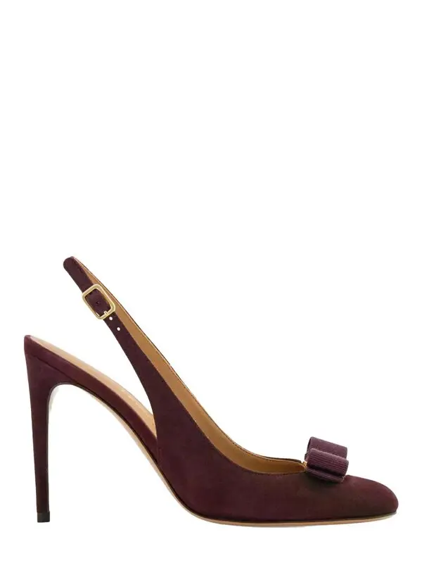 FERRAGAMO 90mm Vara Bow-detail Slingback Pumps - Purple