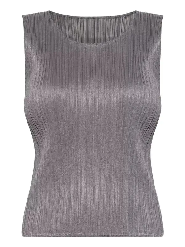 Issey Miyake Plissé Sleeveless Top - Grey
