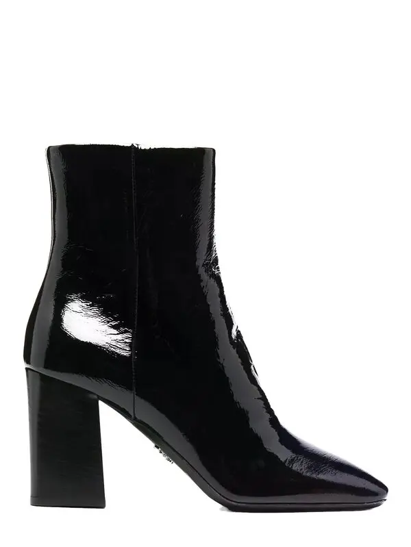 Prada Patent Ankle Boots - Black