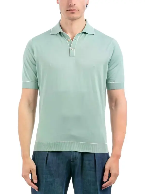 FILIPPO DE LAURENTIIS Piped Polo Shirt - Green