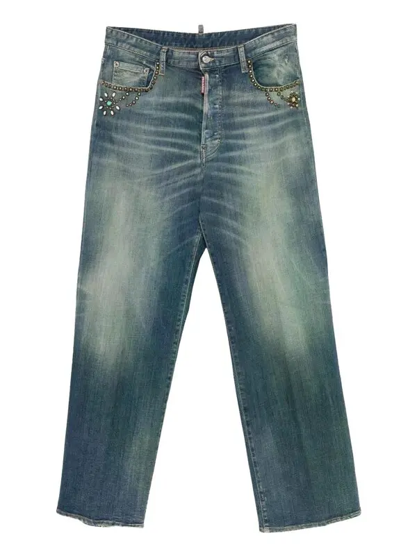 Dsquared2 Stud-embellished Jeans - Blue