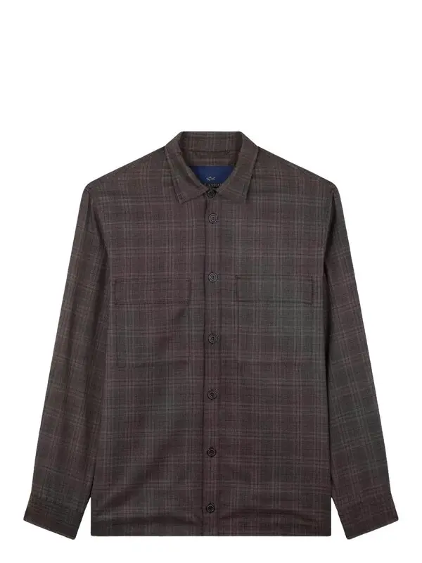 Paul & Shark Checkered Wool Shirt - Brown