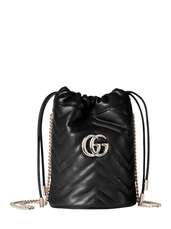 Gucci Gg Marmont Small Bucket Bag - Black