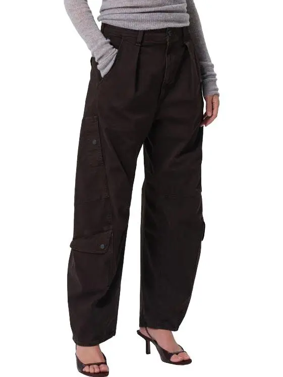 Citizens Of Humanity Flight Barrel Leg Cargo Pants - Carob Dk Brown